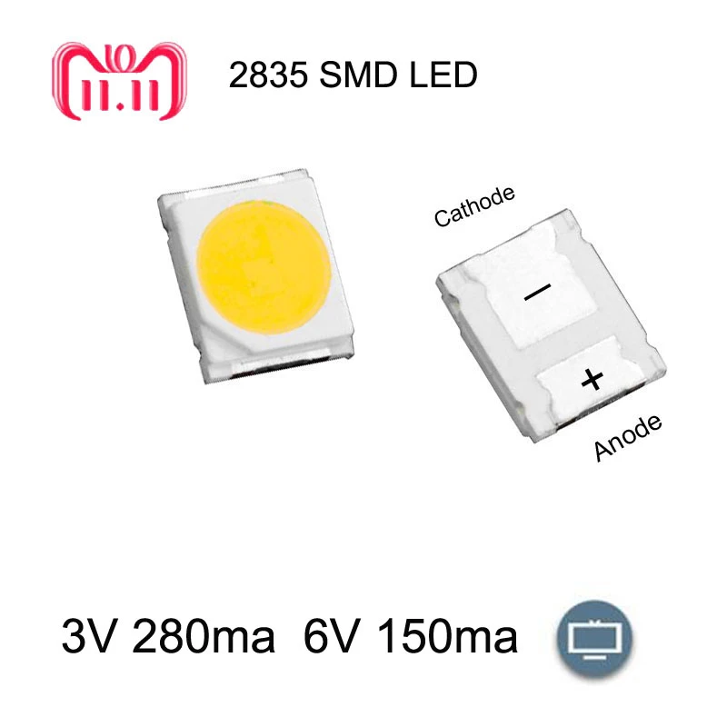 LED Backlight 1210 3528 2835 3V 280ma 1W 6V 150ma Cool white For LG ...