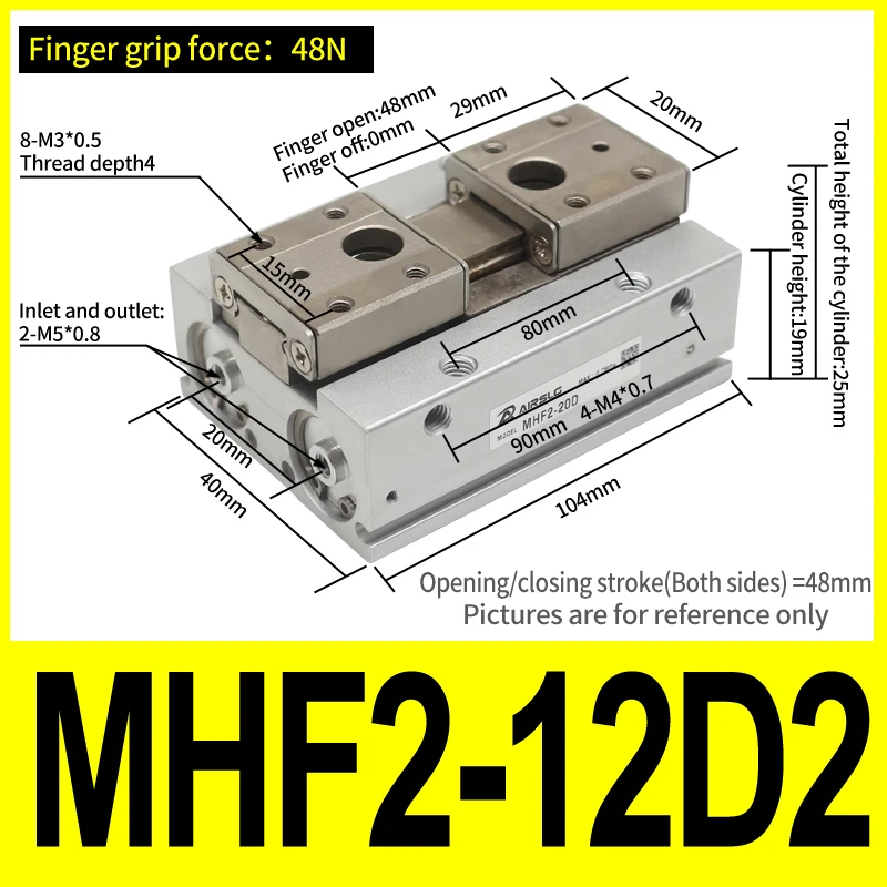 MHF2 двойного действия низкий профиль Воздушный Пневматический зажим ...