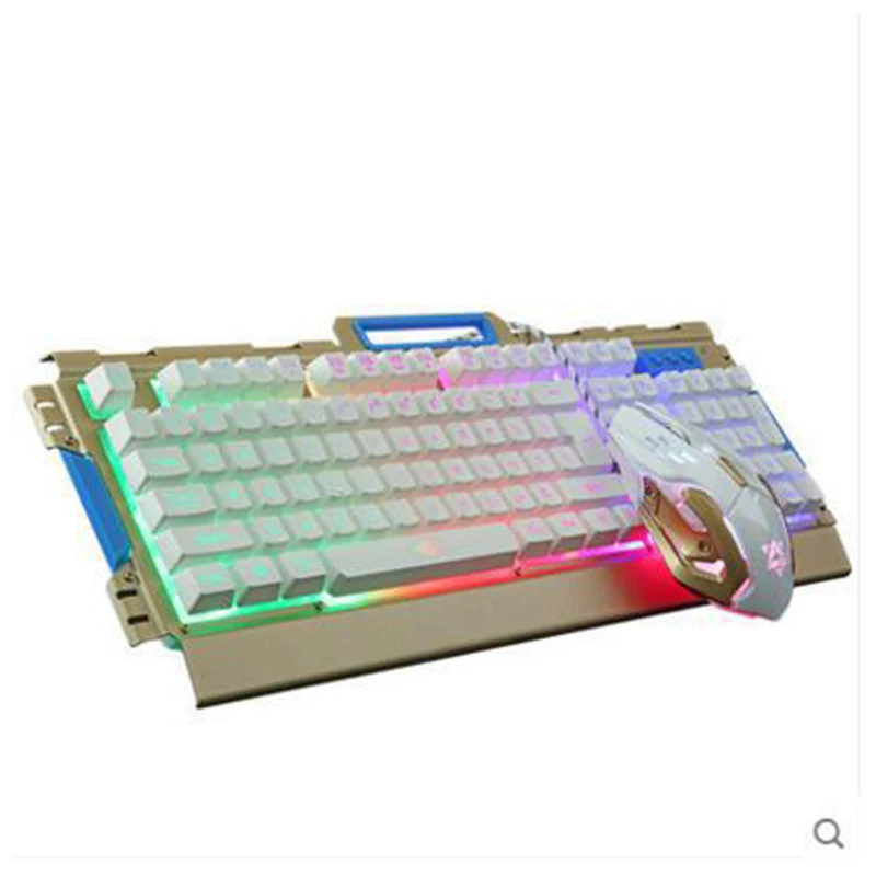 K33 wired backlit keyboard and mouse set metal panel CL LOL luminous ...