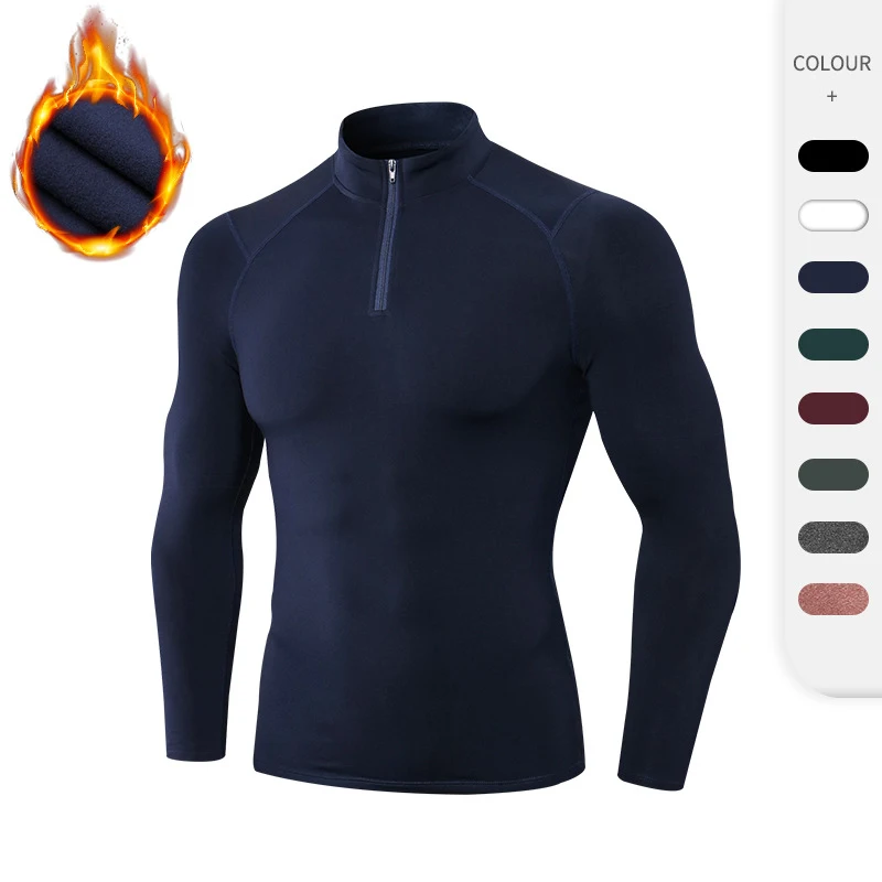 Winter-Long-Sleeve-Thermal-Shirts-Elastic-Running-Gym-Shirts-Sport ...