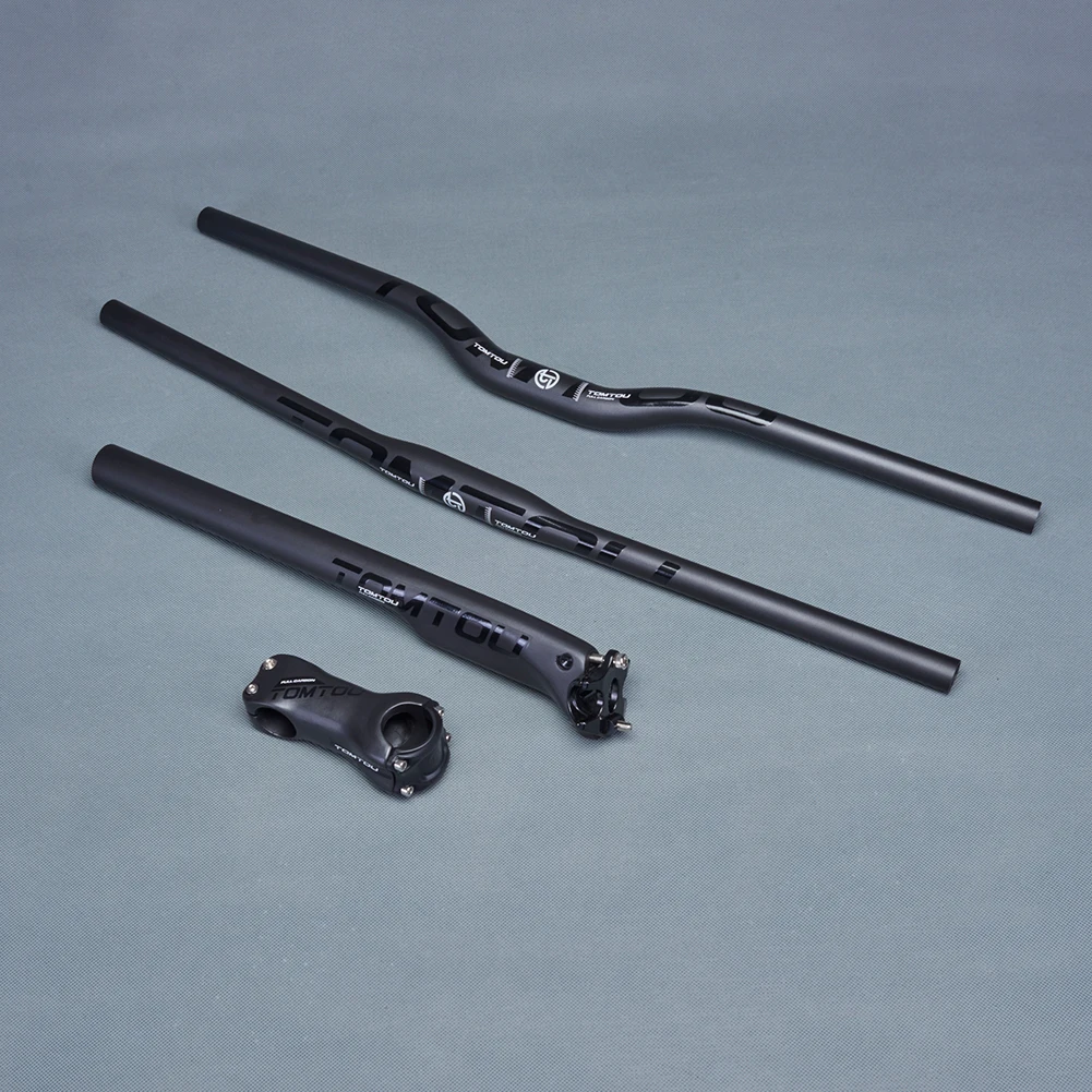 TOMTOU-Black-Grey-Silver-Carbon-Fiber-Bicycle-Handelbars-Sets-Bike ...