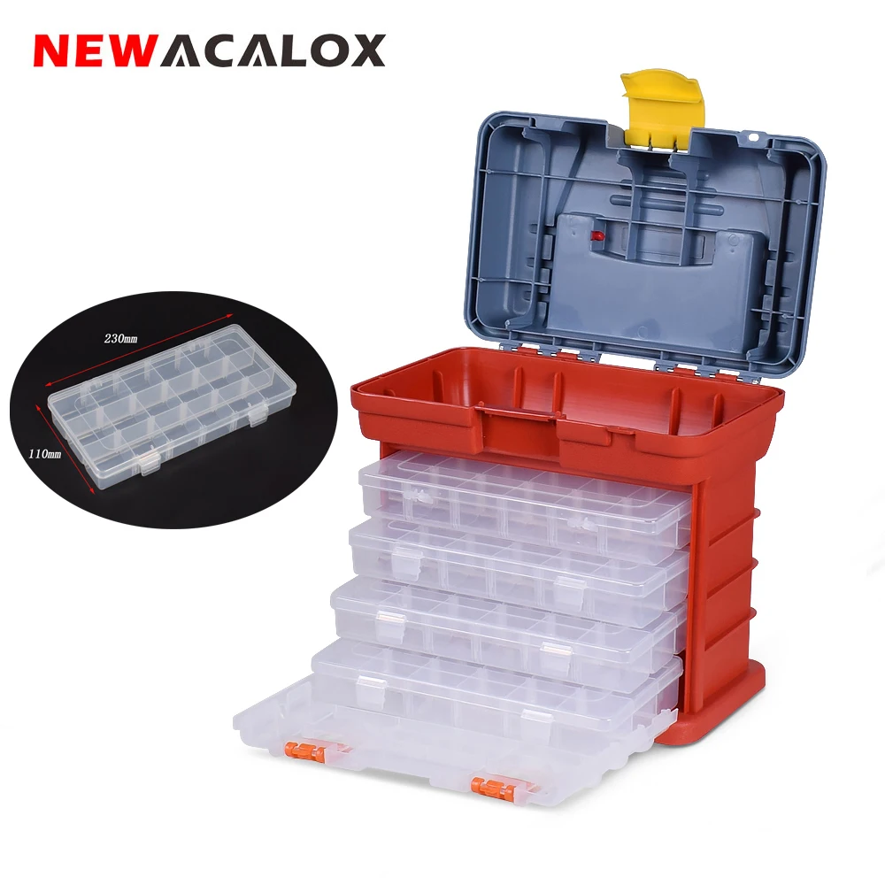 NEWACALOX-4-layer-Toolbox-with-Buckle-Portable-Storage-Box-for-Hardware ...