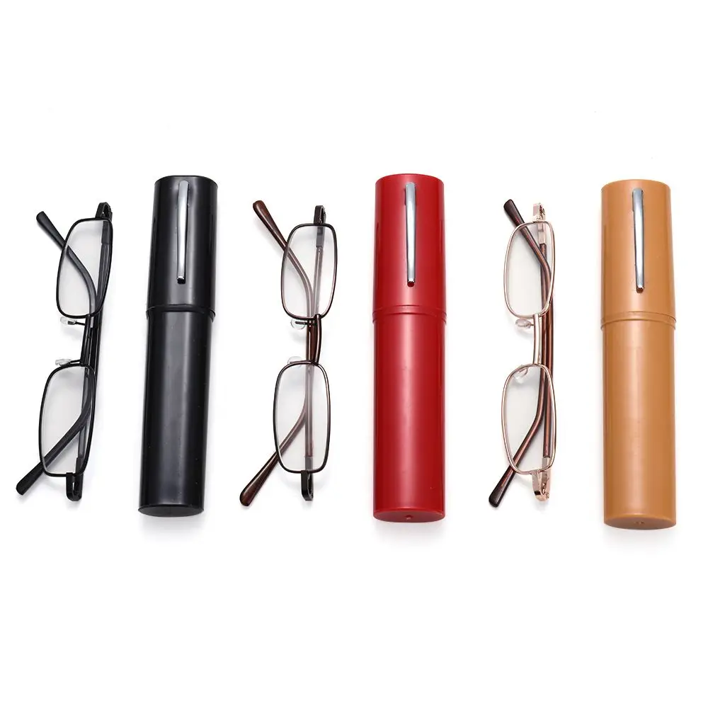 Mini Reading Glasses With Pen Clip Tube Case Anti-blue Light Eyeglasses ...