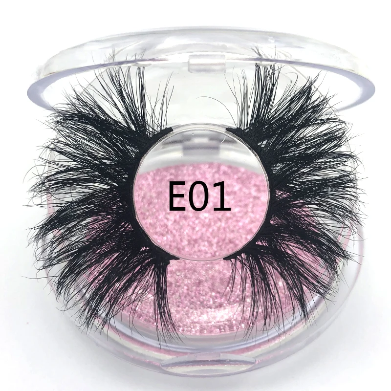 Mikiwi False Eyelash 25mm Long 3D mink Lashes Strip Thick Extra Length ...