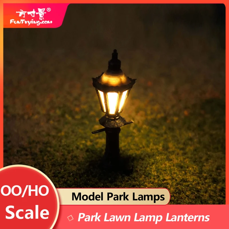 3PCS HO/OO Scale Model Grass Lamps 3V Park Lawn Lamp Lanterns Street ...