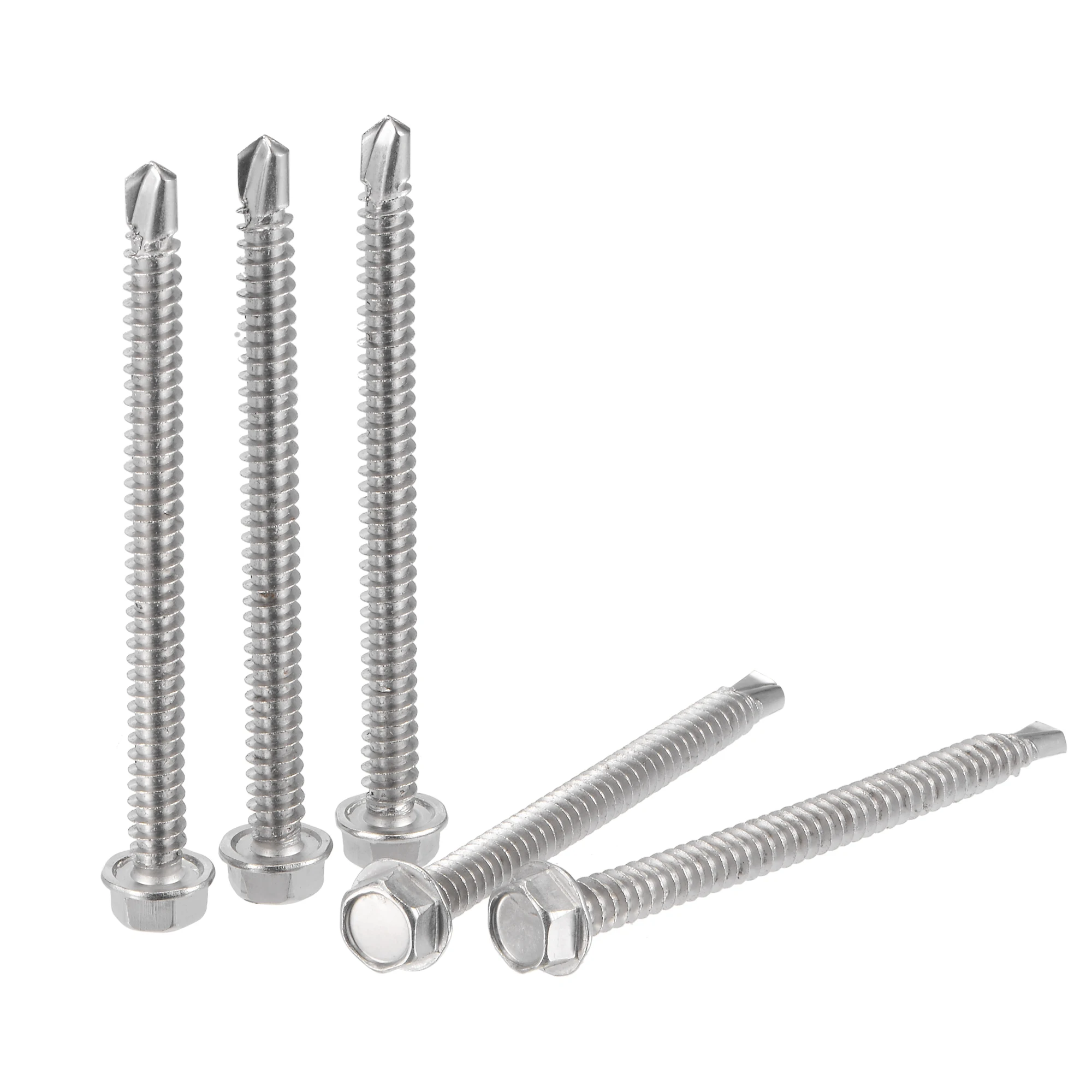 uxcell-hex-washer-head-self-drilling-screws-14-x-80mm-410-stainless