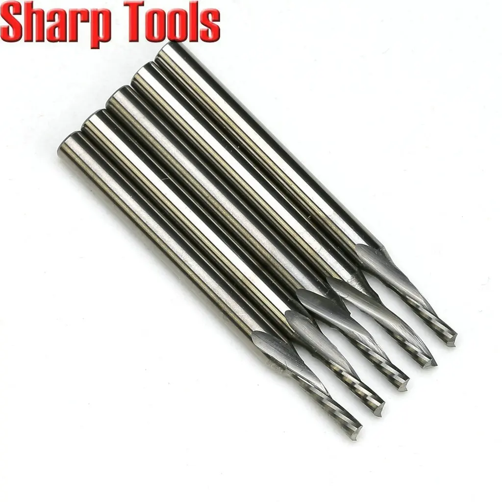 Free Ship Down Cutter 3.175x1.5x8mm Single Flute End Mills Carbide ...