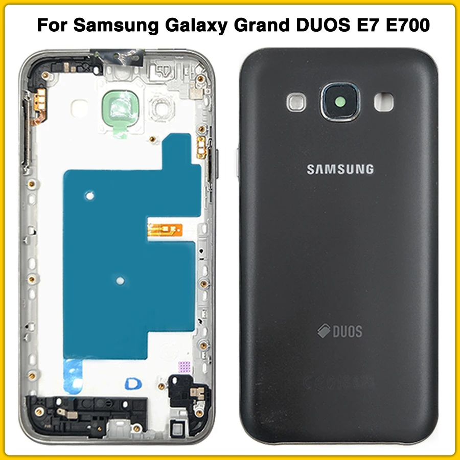 new E7 Full Housing case For Samsung Galaxy Grand DUOS E7 E700 Battery Back Cover Door Middle ...