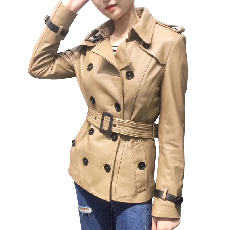 Spring Genuine Leather Jacket Women Classical Elegant Sheepskin Leather ...