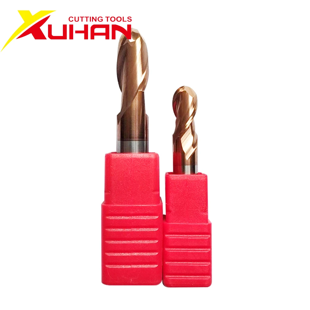 Hrc55 2 Flutes Carbide Ball Nose End Mill Tungsten Steel Cutter Cnc ...