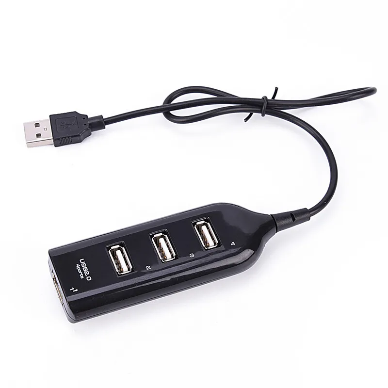 Adaptador de concentrador USB 2,0 de alta velocidad, divisor de 4 puertos para PC, ordenador ...