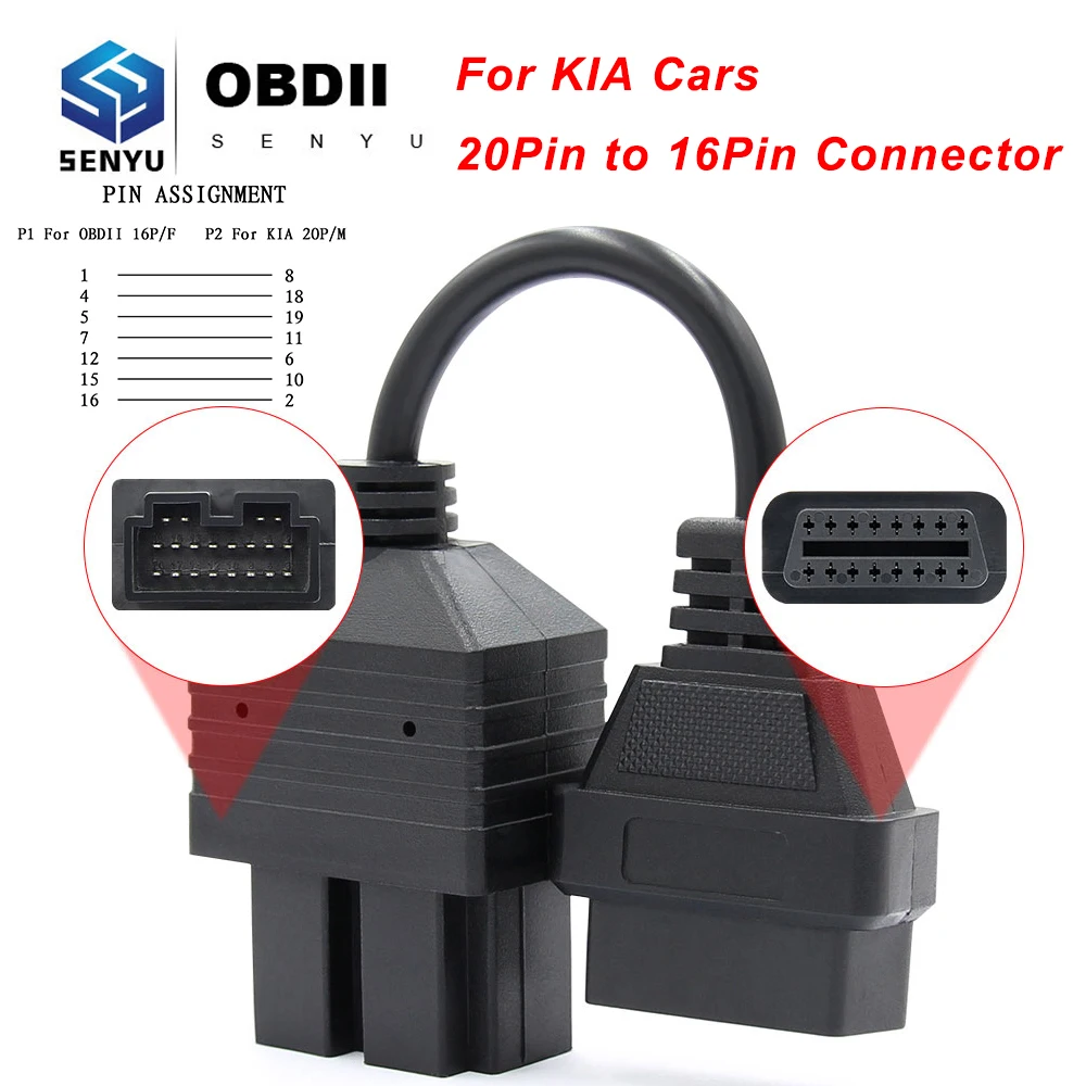 Adaptador de pino para kia 20, ferramenta de extensão automotiva obd 2 ...