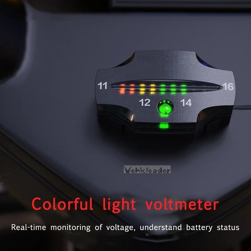 12v Led Tricolor Indicator Light Digital Panel Voltmeter Electric ...