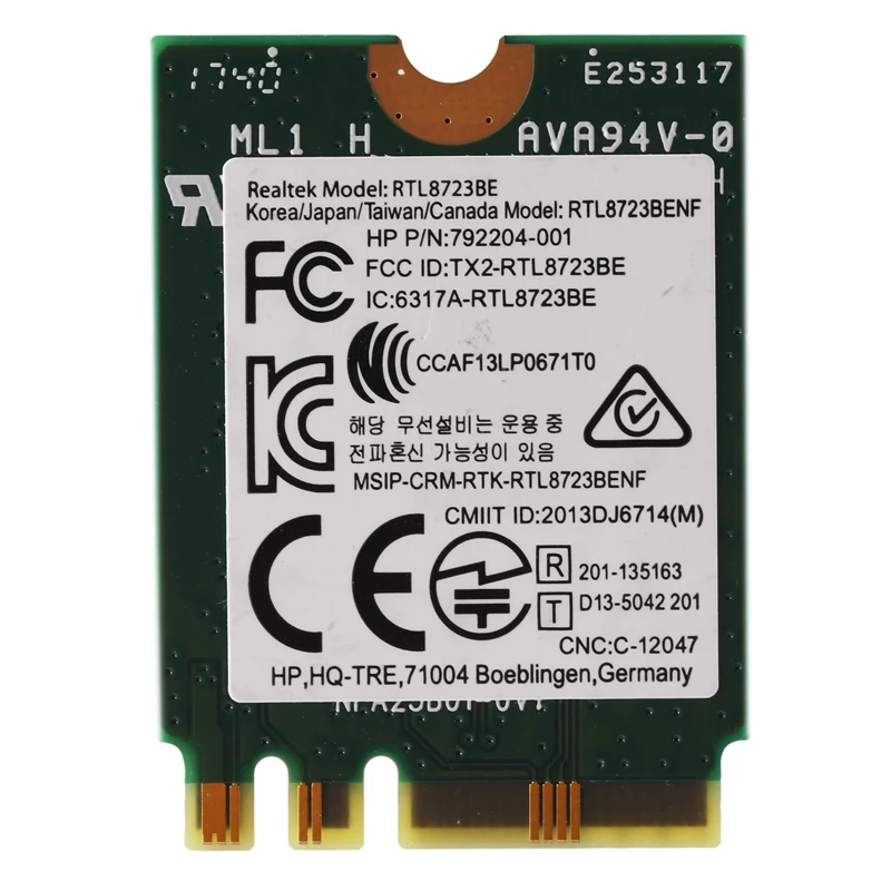 Realtek RTL8723BE 802.11N WiFi 카드 용 무선 어댑터, 블루투스 4.0 NGFF 카드 SPS 843338 ...