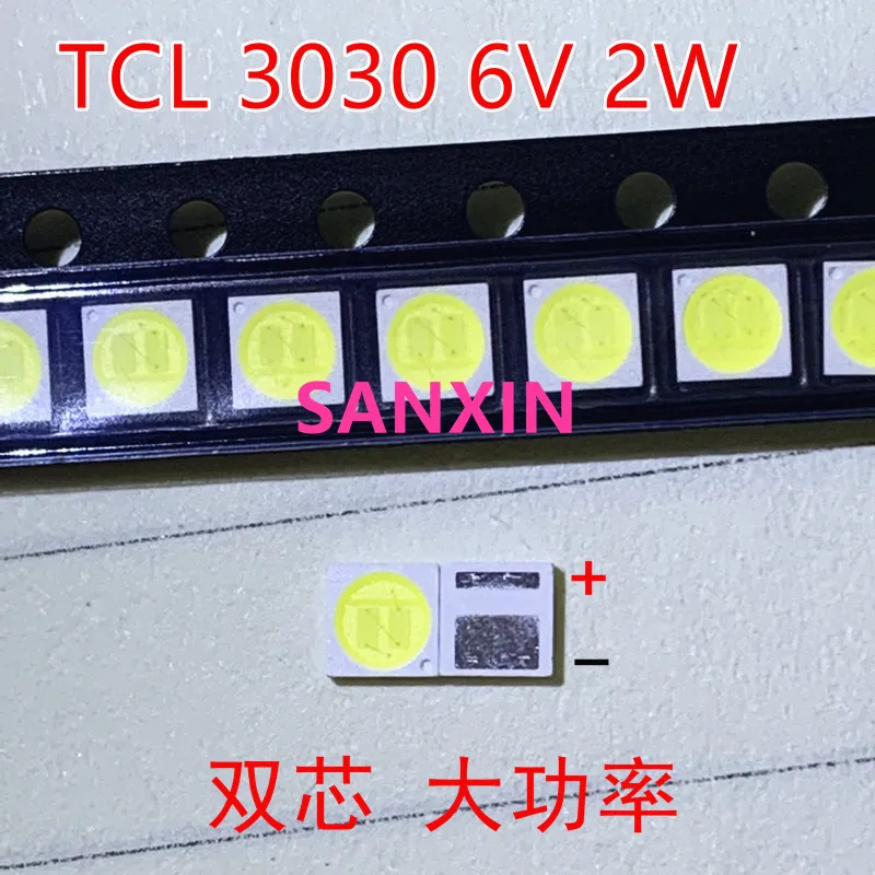 30PCS LED Backlight TCL 2W 3030 6V Cool white 80 90LM TV Application ...