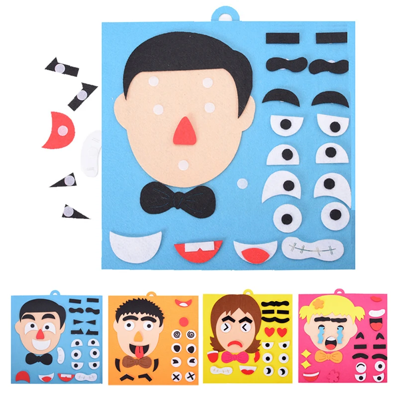 Face-Jigsaw-Children-Kids-Expression-Felt-Puzzle-DIY-Felt-Puzzle ...