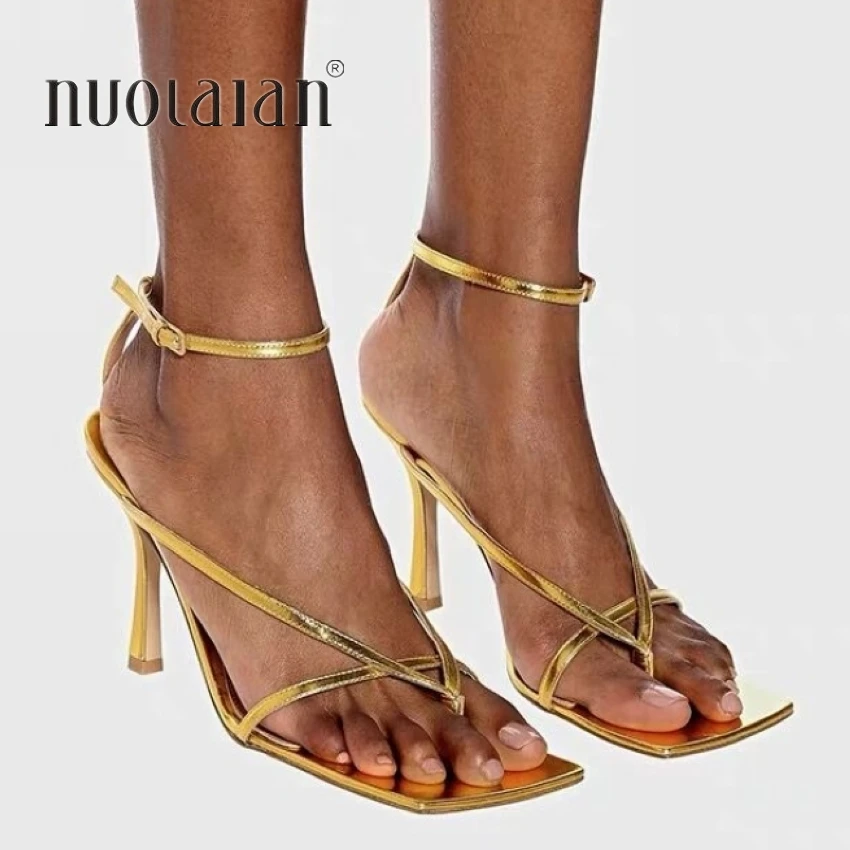 Sandals Heel Shoes Thin Straps | Strap Open Toe Sandals Thin Heels - 2023 Summer New - Aliexpress
