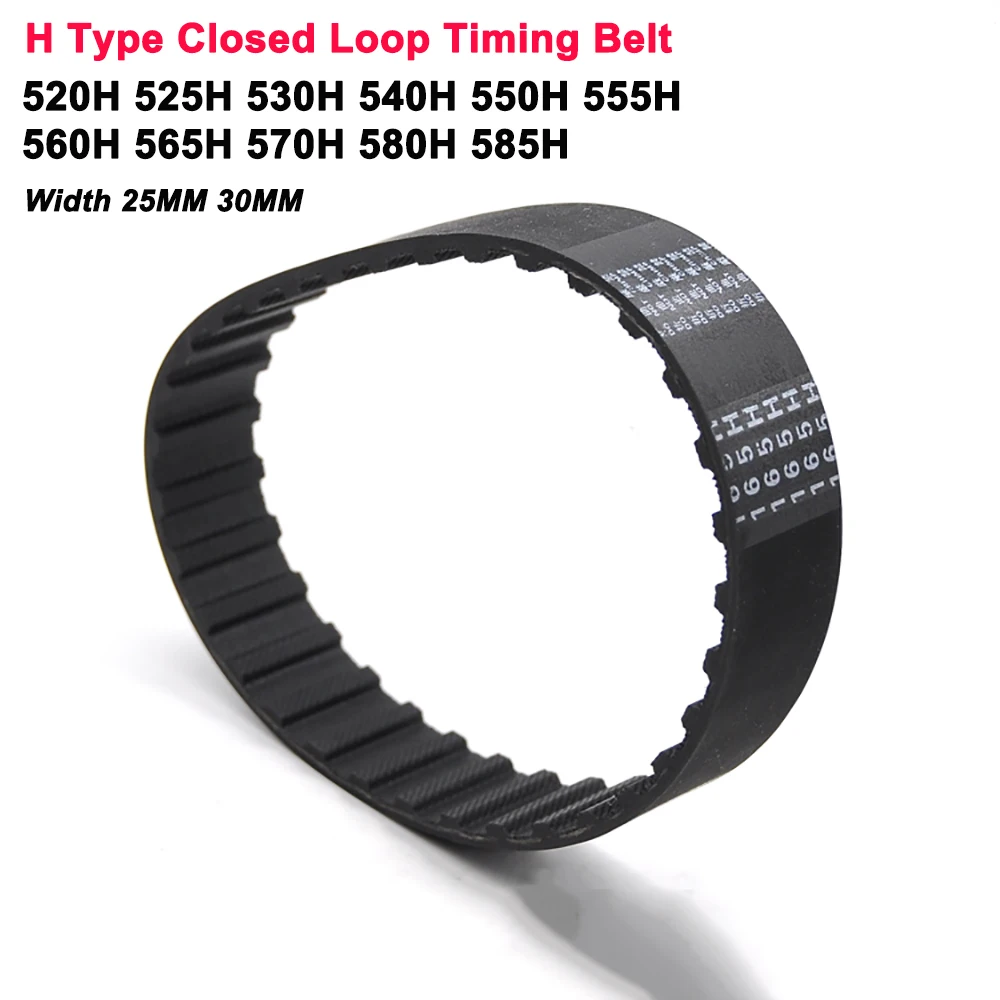 1Pcs H Type Closed Loop Timing Belt 520H 525H 530H 540H 550H 555H 560H ...