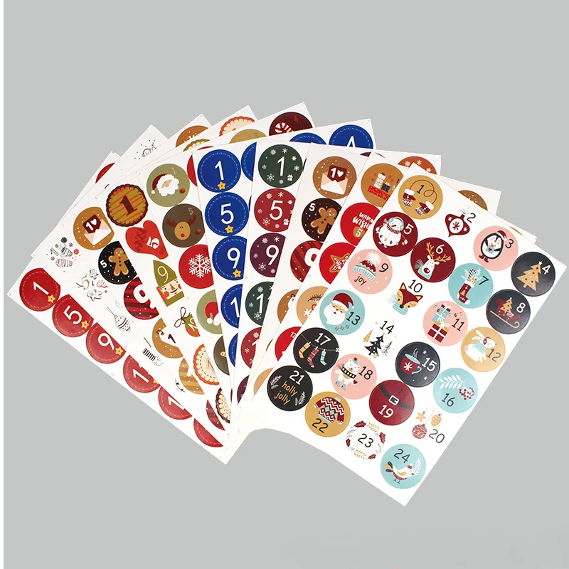 Pegatinas-para-regalo-de-Navidad-pegatinas-con-n-mero-de-calendario-de ...