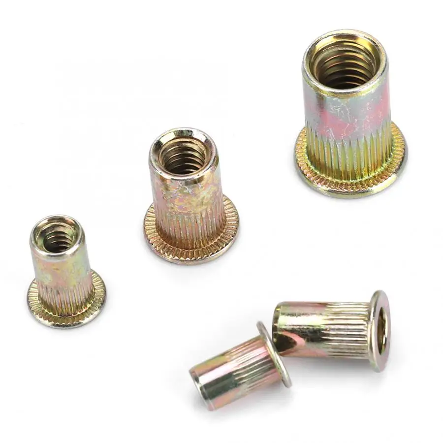 Stainless Steel Square Nuts 50Pcs Plated Carbon Steel Flat Threaded ...