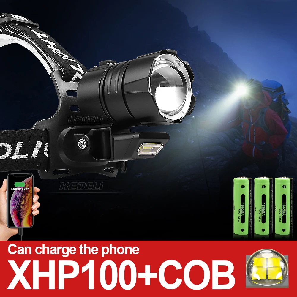 XHP100 XHP90.2 led 헤드 라이트 가장 강력한 usb 헤드 램프 18650 충전식 헤드 손전등 XHP70 헤드 램프 토치 라이트 랜턴|헤드 램프 ...