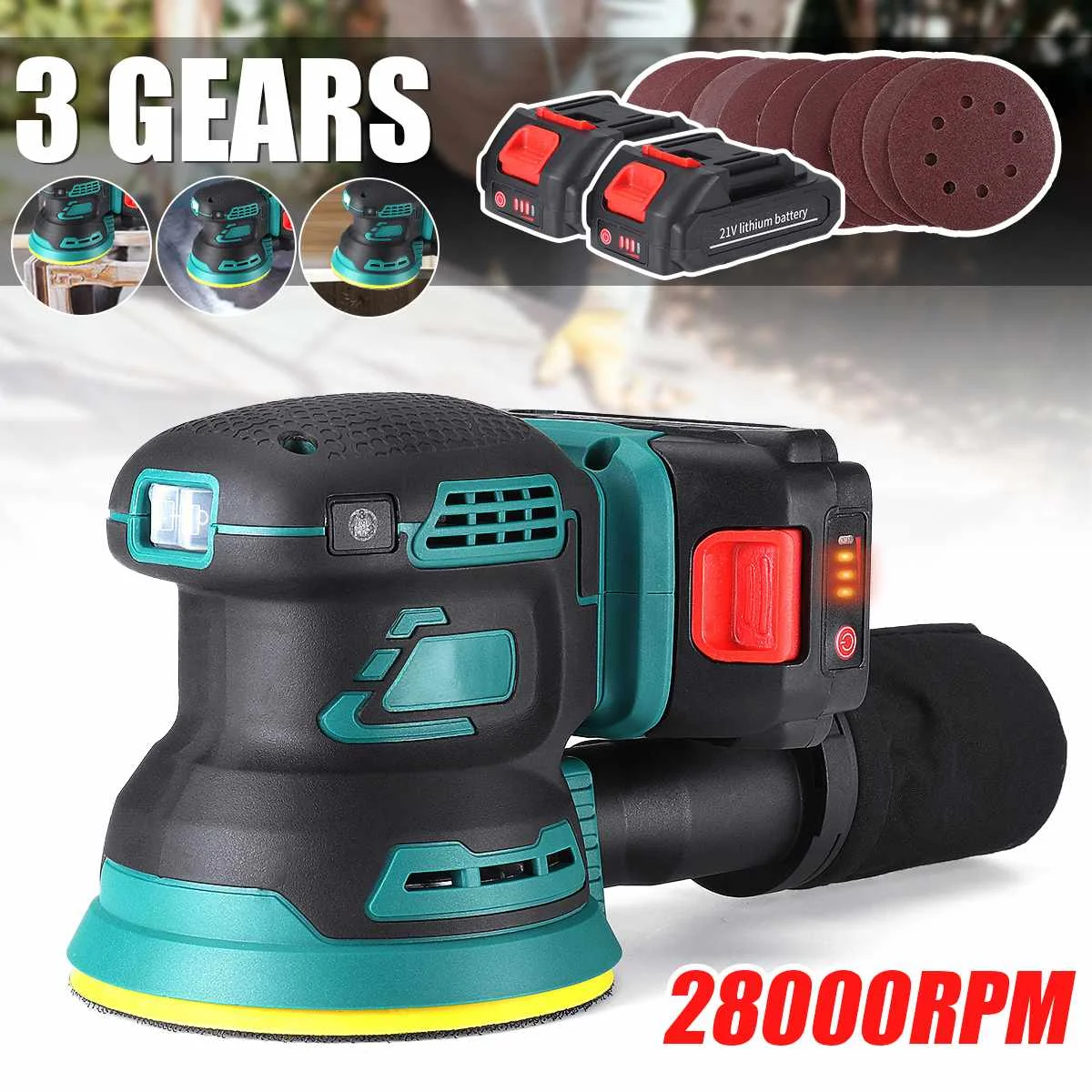 125MM Cordless Random Orbital Brushless Electric Sander Professional ...