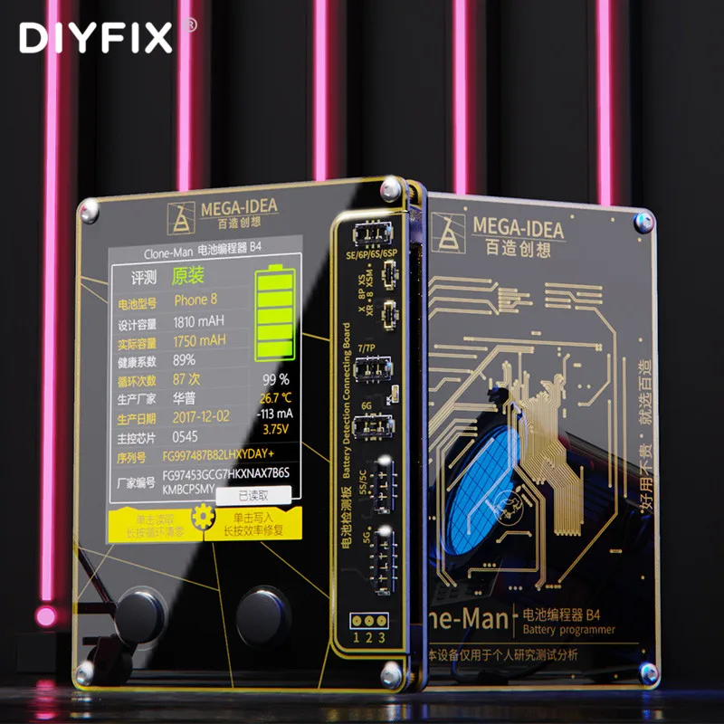 Qianli Mega-idea Battery Programmer For Apple Iphone 5/5s/6/7/8/x/xr/xs ...