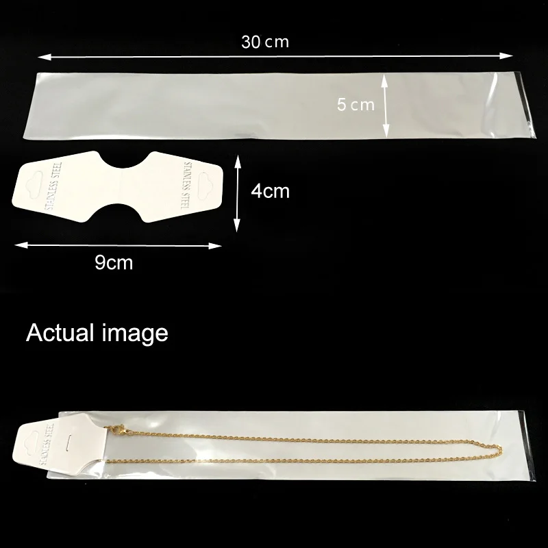 100pcs-Necklace-Chains-Package-Stainless-Steel-Paper-Tags-Packing-Tag ...