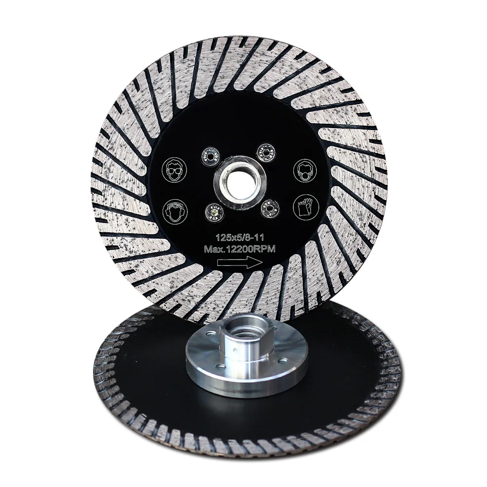 ACCESSOIRE MACHINE OUTIL,125mm-5-8-11-With Flange--Lames de meulage et de coupe en diamant ...