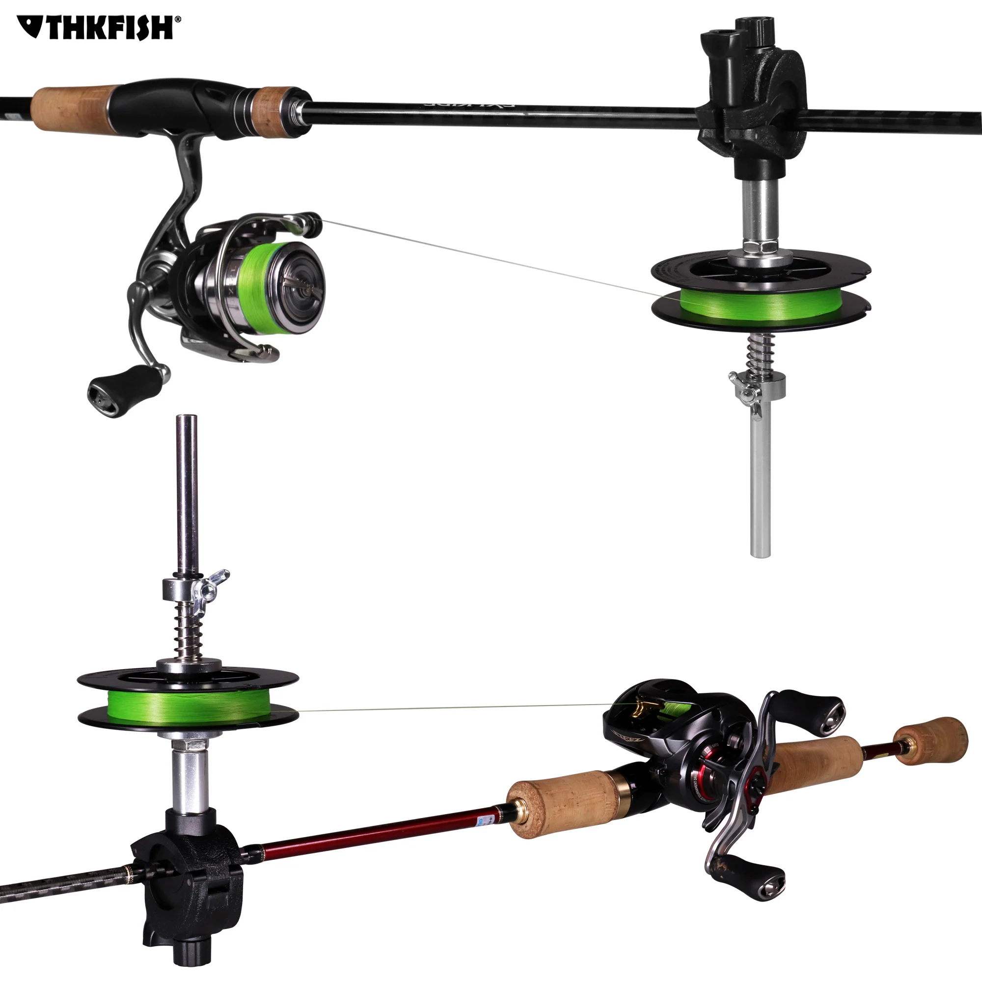 Portable Aluminum Fishing Line Winder Fish Reel Spooler System Tackle ...