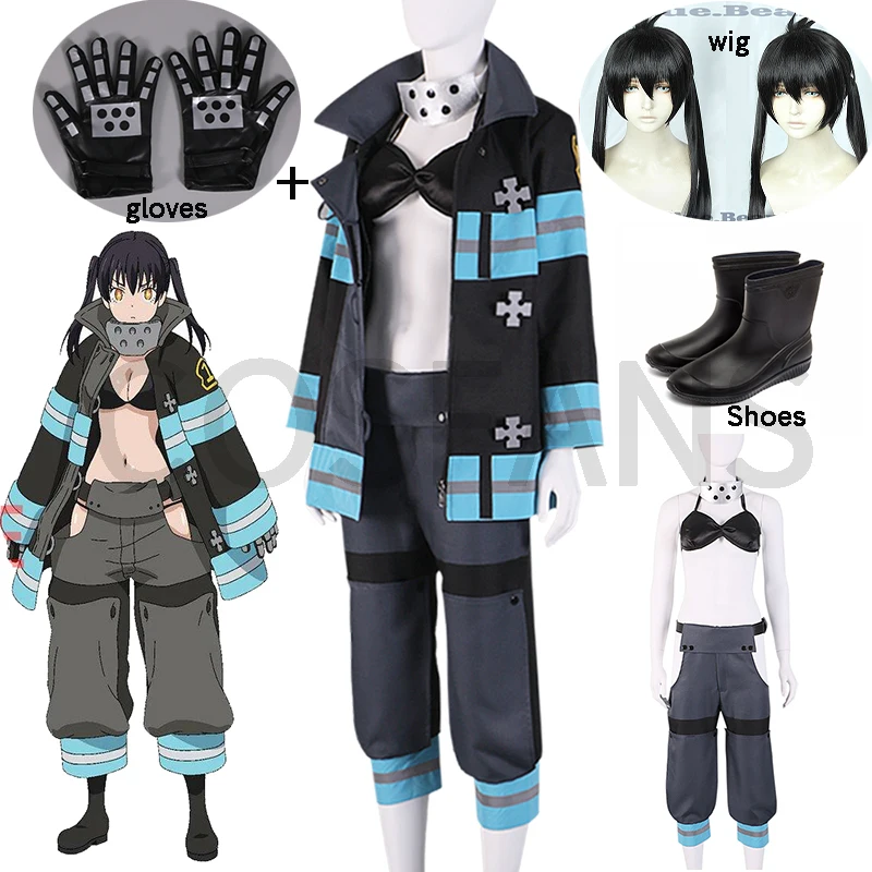 Anime-Fire-Force-Costume-Blazing-Firefighting-Corps-Cosplay-Tamaki ...
