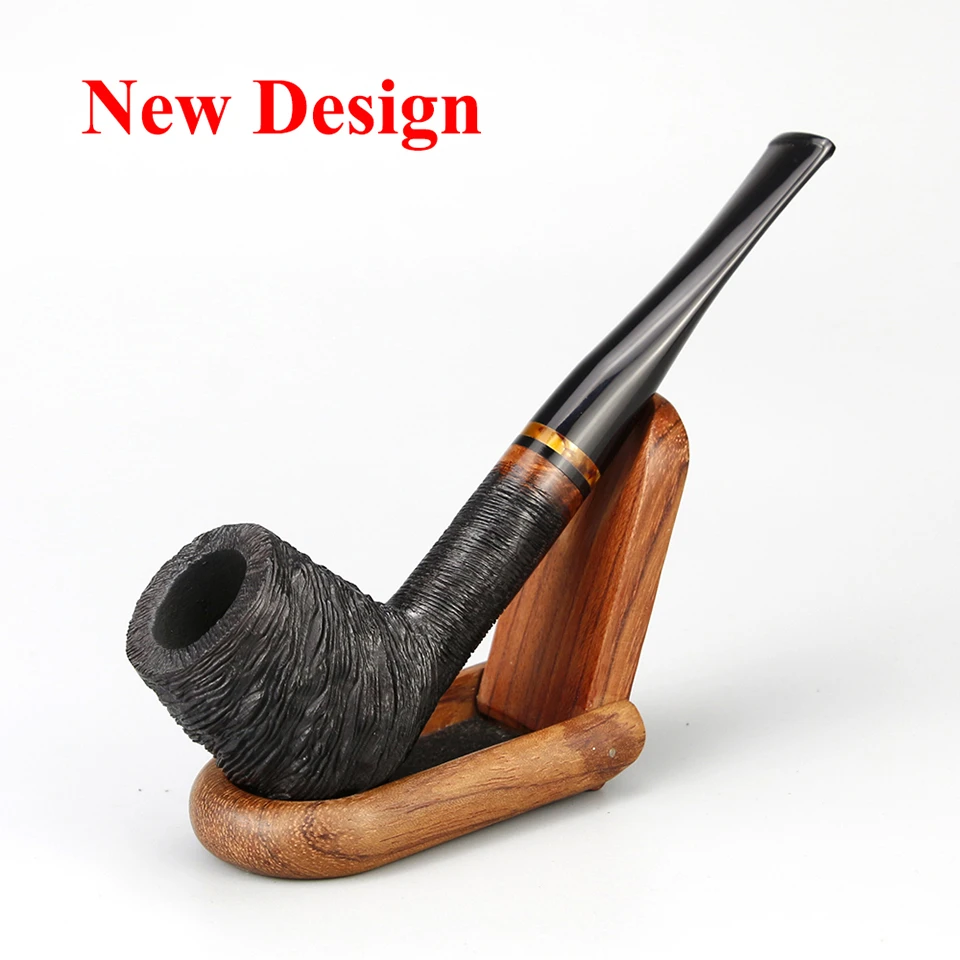 Classic Briar Wood Pipe 9mm Filter Smoking Tobacco Pipe Random Engraved ...