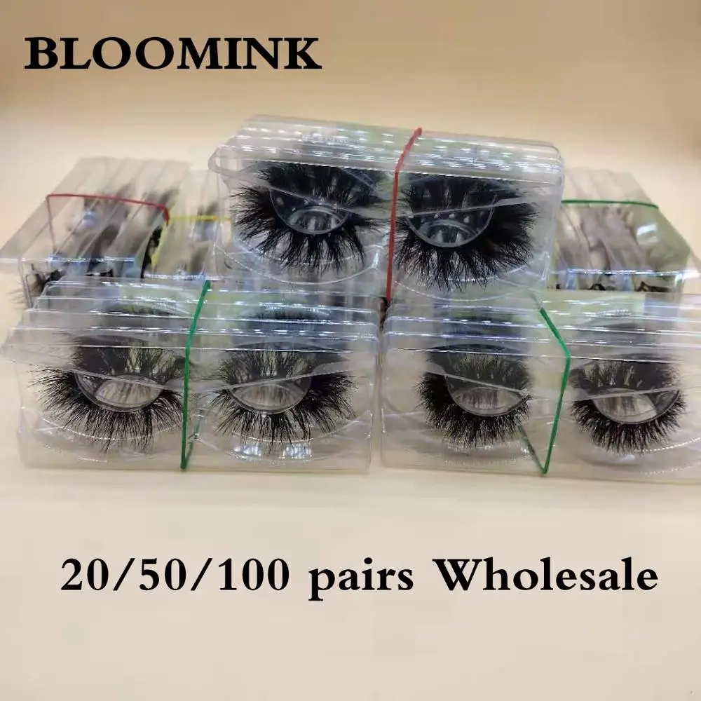 Wholesale 20/50/100 pairs mixed style 5D mink eyelashes with tray in ...