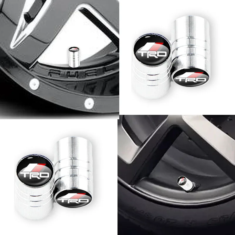 4Pcs New Fashion Car Styling Wheel Round Tire Valve Caps For Toyota TRD ...