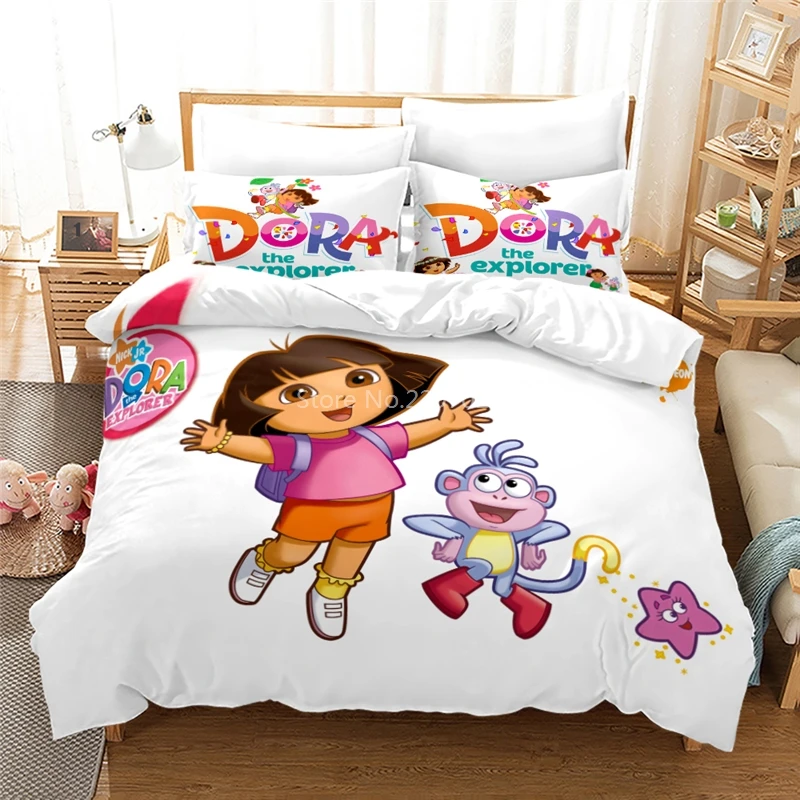 Dora The Explorer 3d Bedding Set Bed Linen 2/3pcs Cartoon Duvet Cover ...
