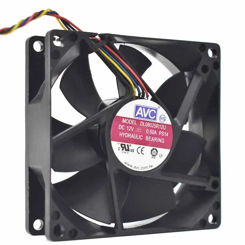 original DL08025R12U 8025 8CM 12V 0.5A high air volume PWM four-wire ...