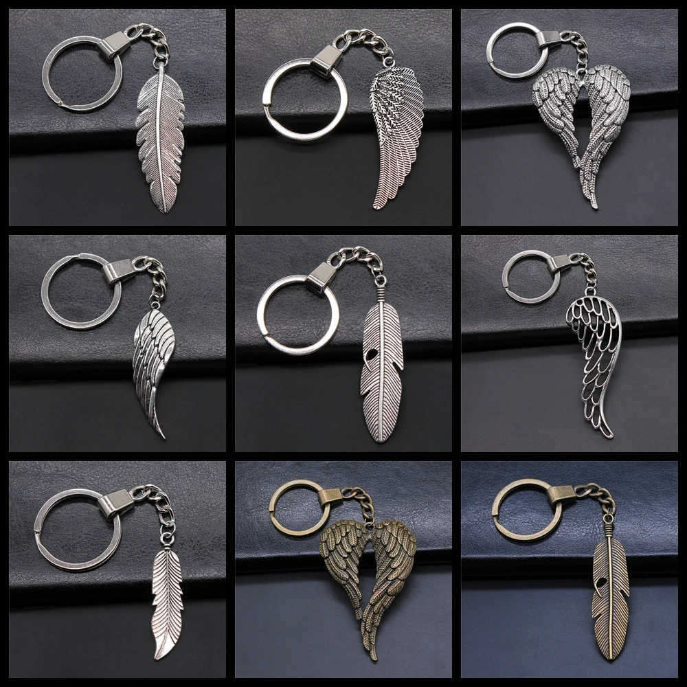 Feather Pendant Keyring | Feather Feather Holder | Metal Pendant ...