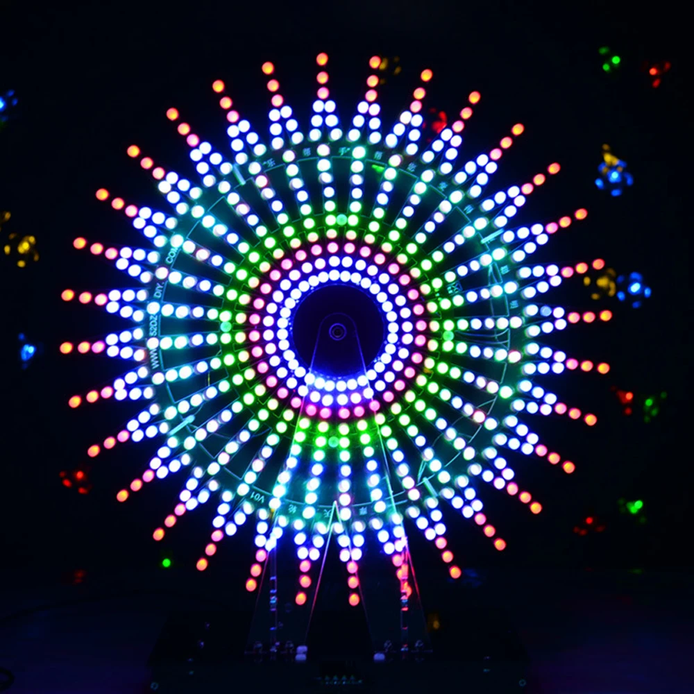 DIY-electronic-kit-LED-rotating-ferris-wheel-16-layer-30cm-colorful-LED ...