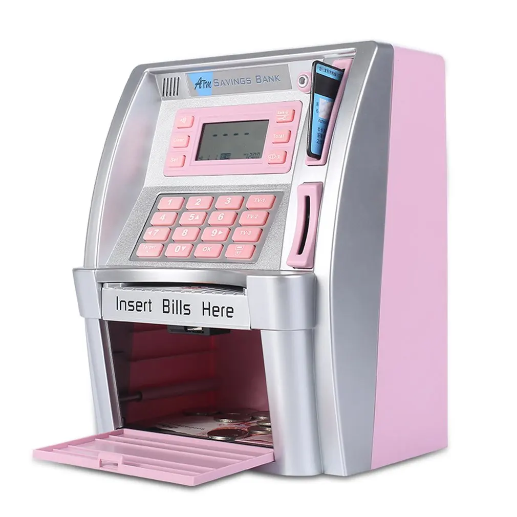 Electronic Piggy Bank ATM Password Money Box Cash Coins Saving Box ATM ...
