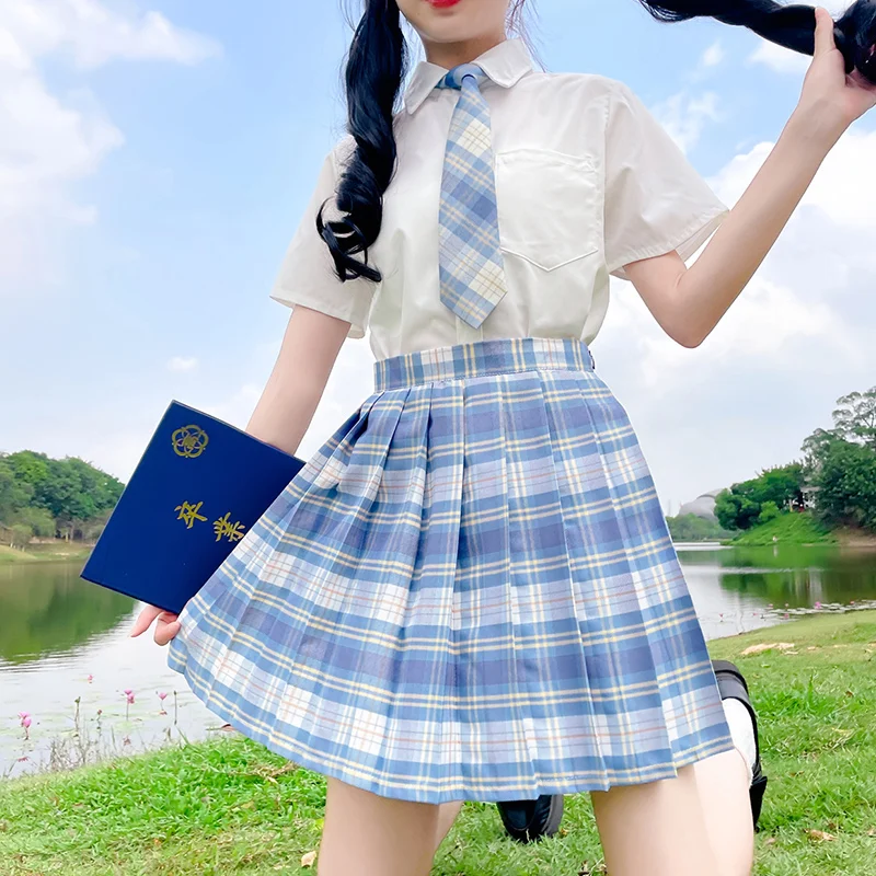 Japanese School Skirts Plaid Pleated Skirt Student Cosplay Anime Mini ...