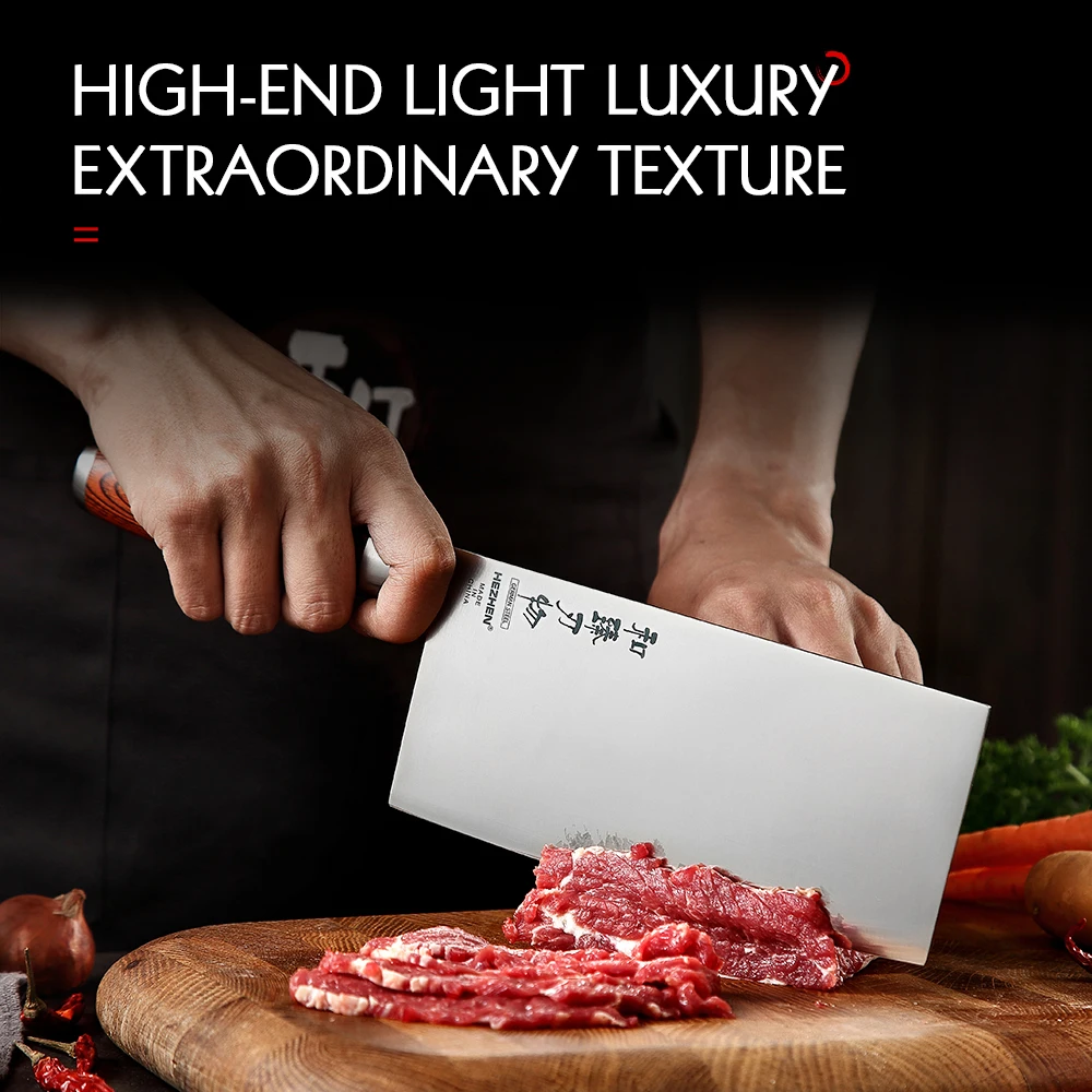 Hezhen 7 Hüvelykes Hasi Kés Kiváló Minőségű Német Molibdén Vanádium Acél Pakka Fogantyú Konyhai ...