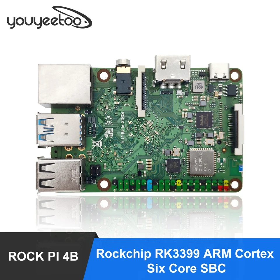 Youyeetoo Rock Pi 4b V14 Rockchip Rk3399 Arm Cortex Six Rock Pi 4