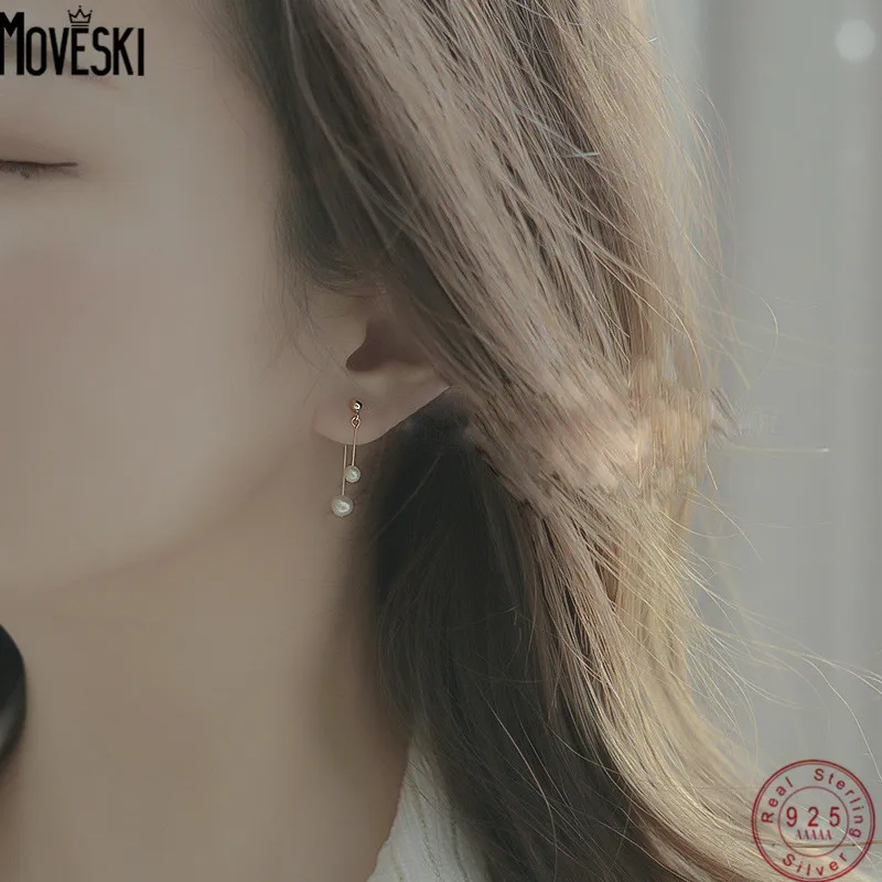 MOVESKI pendientes de perlas naturales de agua dulce para mujer, de ...