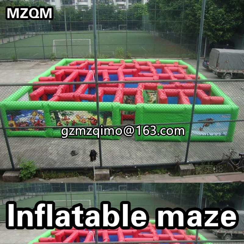 Laberinto inflable de etiqueta láser, laberinto inflable de recreación ...