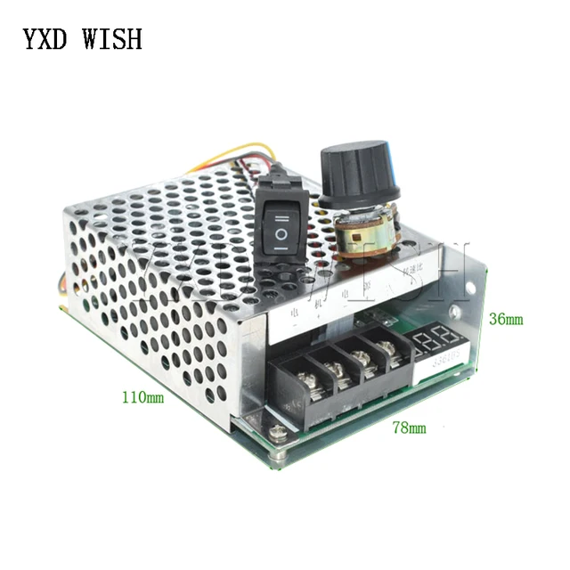 Állítható Dc 10-55V 60A Motorsebesség-Vezérlő Pwm 12V 24V 36V Reverzibilis Potenciométer ...