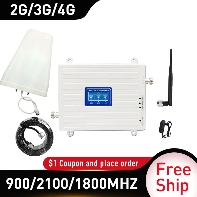Big Promo 4g booster 900/1800/2100 DCS WCDMA LTE GSM 2G 3G 4G Tri-Band Mobile Signal Booster GSM ...