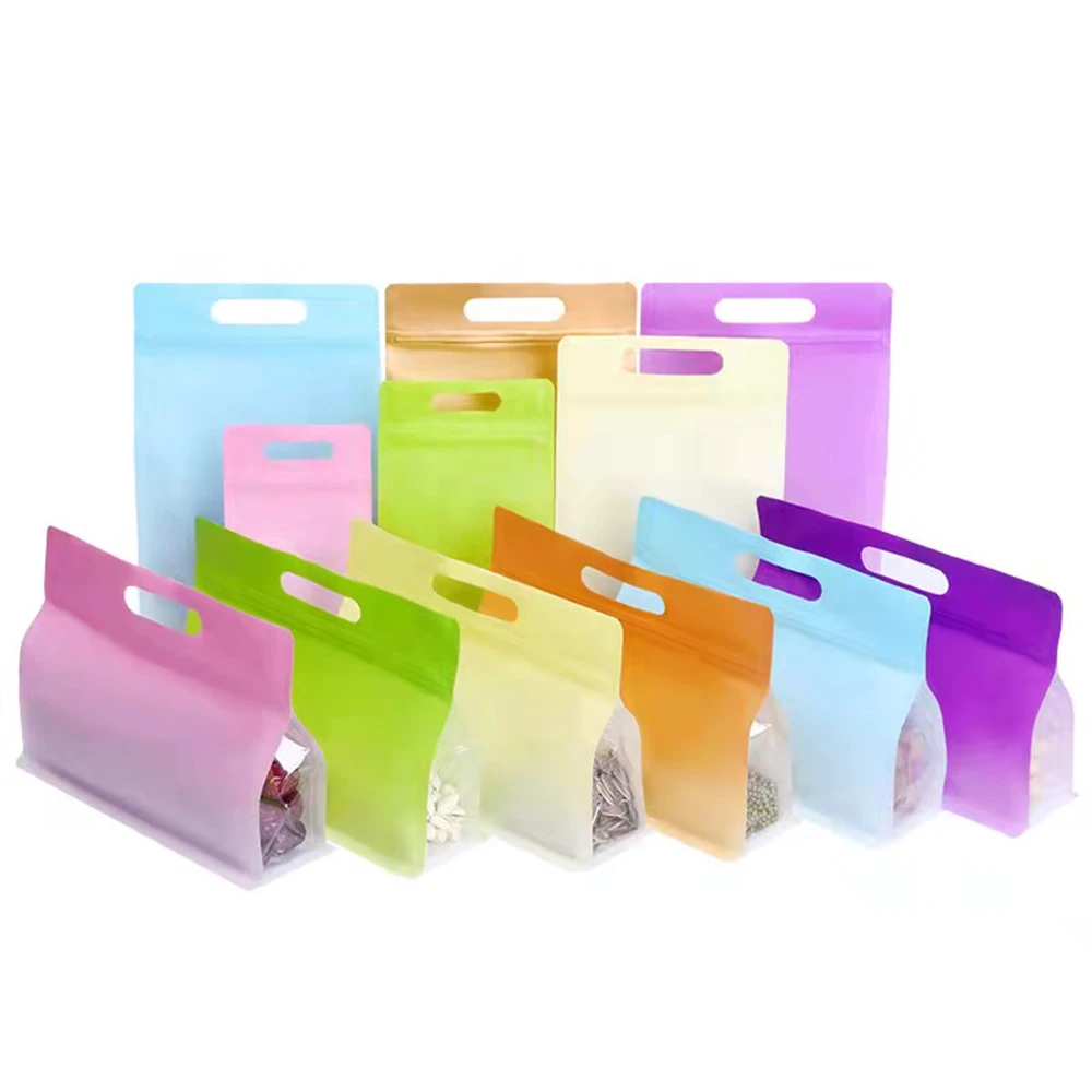 50Pcs/Lot Waterproof Food Packaging Transparent Plastic Bags Stand Up ...