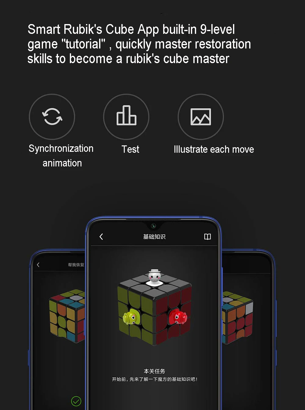 Xiaomi Smart Magic Cube APP Control Educational Puzzles Toy 3D Dynamic ...