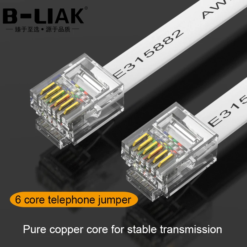 B liakphonephone Cable plano rj12, Cable de extensión rj11 6p6c Cord6 ...