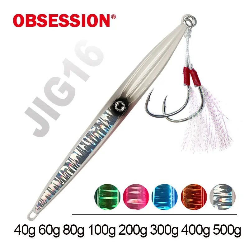 OBSESSION-J16-40g-500g-Metal-Sinking-Jig-Saltwater-Carp-Pike-peche-Jig ...